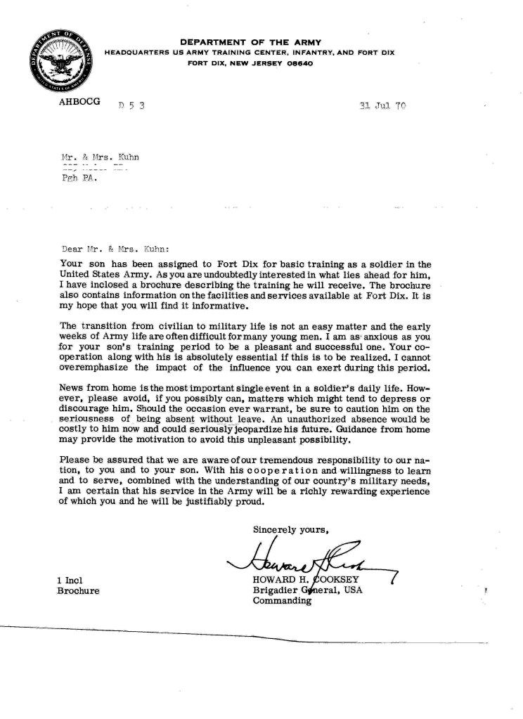 Fort Dix Basic Training Letter – RUCKSACK GRUNT – A Vietnam Veteran's ...